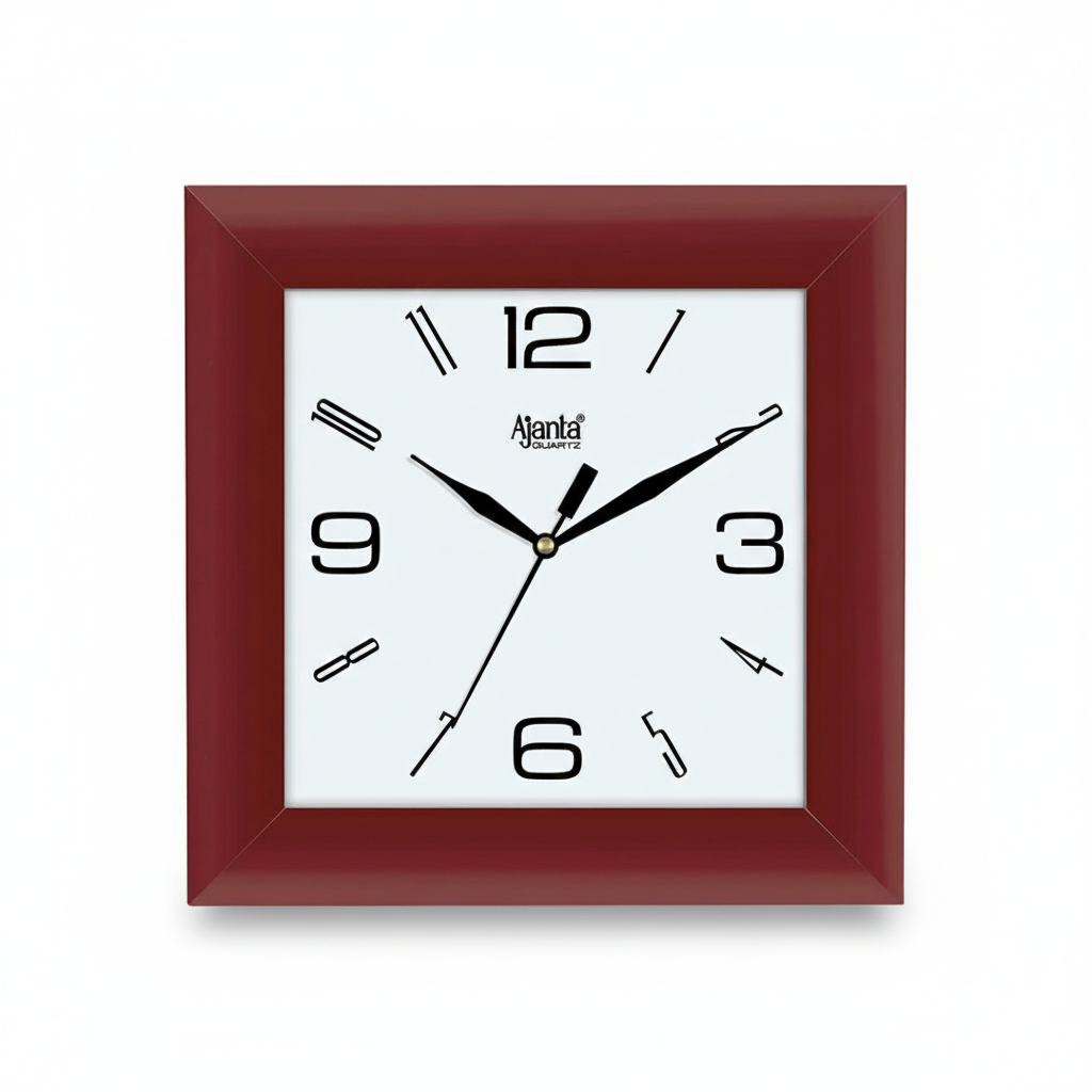 Ajanta Square Analog Wall Clock Red Color 7 Inch | Wholesale wall ...